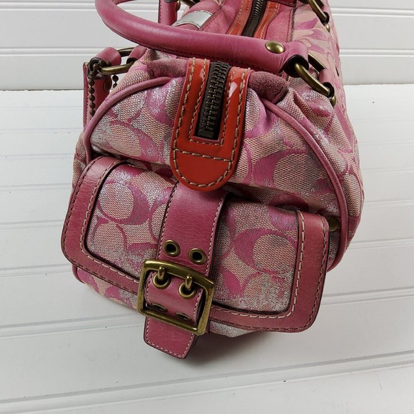 Coach | Bags | Coach Signature 286 Metallic Detail Satchel Handbag ...